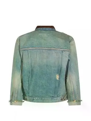 PALY Buffalo 66 Distressed Leather-collar Denim Jacket