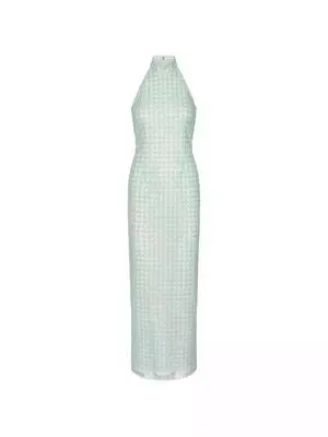 ROTATE BY BIRGER CHRISTENSEN Beaded Halterneck Maxi Dress