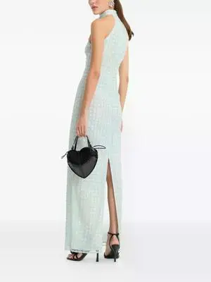 ROTATE BY BIRGER CHRISTENSEN Beaded Halterneck Maxi Dress