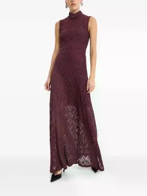 ROTATE BY BIRGER CHRISTENSEN Bordeaux Lace Maxi Dress - Red
