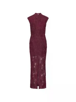 ROTATE BY BIRGER CHRISTENSEN Bordeaux High Neck Sleeveless Maxi Dress