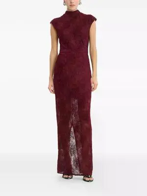 ROTATE BY BIRGER CHRISTENSEN Floral-mesh Maxi Dress - Red