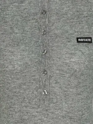 ROTATE BY BIRGER CHRISTENSEN Long-sleeve Polo Top - Grey