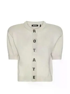 ROTATE BY BIRGER CHRISTENSEN Letter Buttoned Cardigan - Neutrals