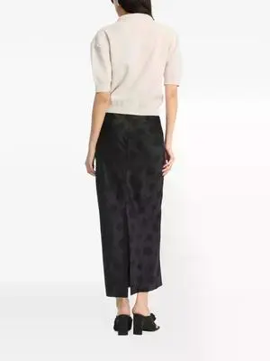 ROTATE BY BIRGER CHRISTENSEN Letter Buttoned Cardigan - Neutrals