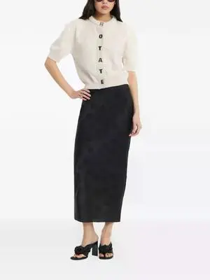ROTATE BY BIRGER CHRISTENSEN Letter Buttoned Cardigan - Neutrals