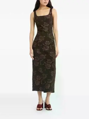 ROTATE BY BIRGER CHRISTENSEN Jacquard Sleeveless Midi Dress