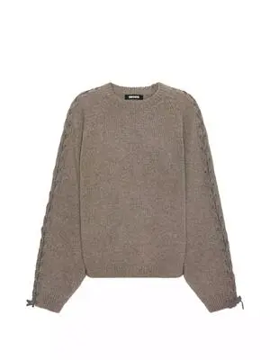 ROTATE BY BIRGER CHRISTENSEN Knit Sweater With Lacing Detail - Brown