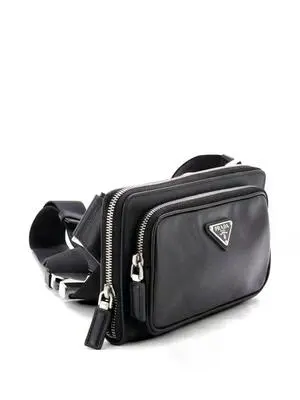 Prada Saffiano Leather Belt Bag With Zip Around Front Pocket