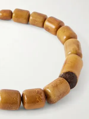 HUNTING SEASON The Column Statement" Beaded Tagua And Leather Necklace