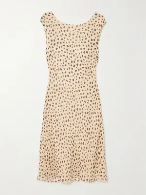 Posse Leo Cheetah-print Silk-georgette Midi Dress - Brown