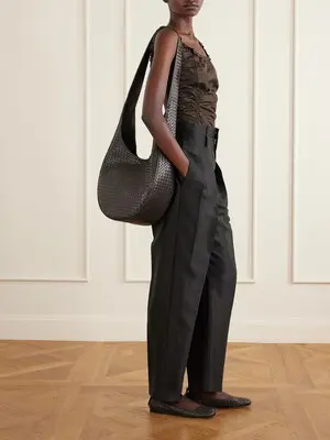 Bottega Veneta Intrecciato Ovetto Leather Shoulder Bag - Brown