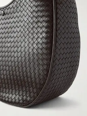 Bottega Veneta Intrecciato Ovetto Leather Shoulder Bag - Brown