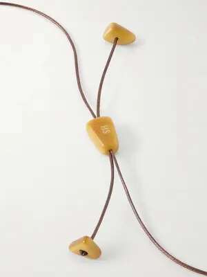 HUNTING SEASON The Loop Beaded Tagua And Leather Necklace