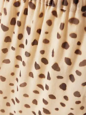 Posse Priscilla Lace-trimmed Cheetah-print Silk Georgette Shorts - Brown