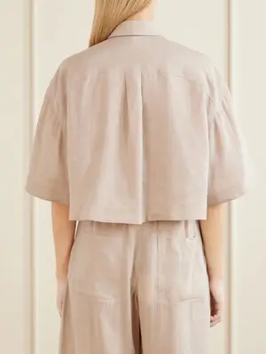 Brunello Cucinelli Cropped Cotton Shirt - Neutrals