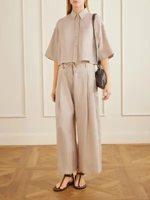 Brunello Cucinelli Cropped Cotton Shirt - Neutrals