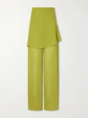 Christopher Esber Mirador Silk Wide-leg Pants - Green