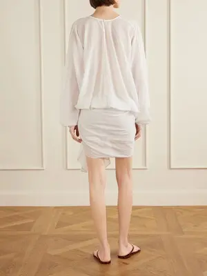 Christopher Esber Porto Gathered Cotton-voile Mini Dress
