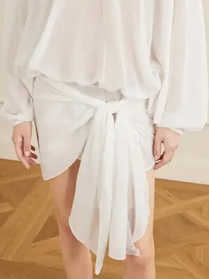 Christopher Esber Porto Gathered Cotton-voile Mini Dress