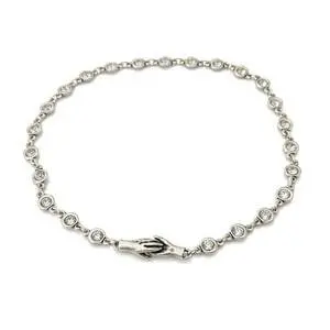 BY VIRGO Roxanne Necklace With Hand Clasp - Silver