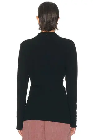 Bottega Veneta Long Sleeve Top With Gold Tone Hardware