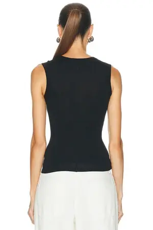Eterne Fitted Muscle Tank Top - Black