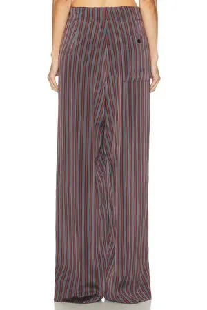 Dries Van Noten Wide Leg Striped Trousers
