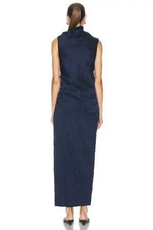 Marina Moscone Draped Maxi Dress