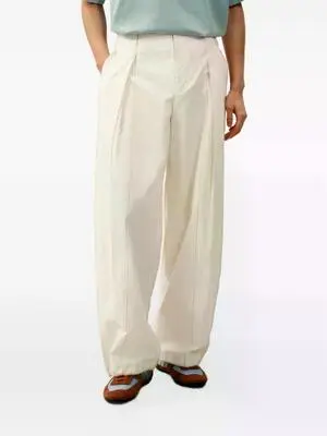 CROQUIS Pinstripe Pleated Trousers - Neutrals