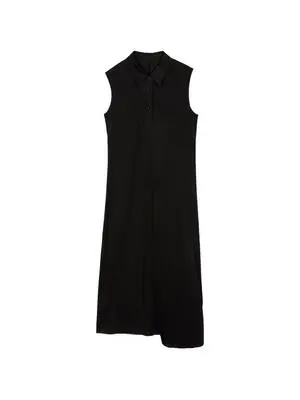 LESS Gathered Sleeve Dress - Black