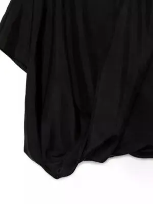 LESS Asymmetric Sleeve Gathered Top