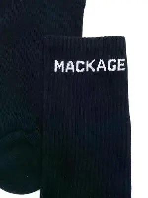 Mackage Logo-knit Ribbed Socks