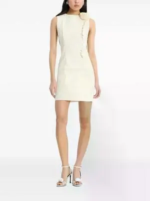 ROTATE BY BIRGER CHRISTENSEN Flower Ruffled Mini Dress - Neutrals