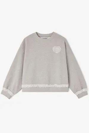 GANNI Lace Trimmed Sweatshirt