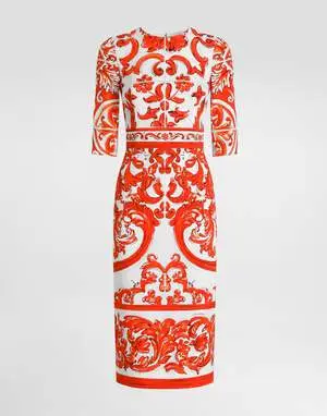 Dolce & Gabbana Majolica-print Charmeuse Dress