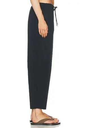 EAVES Lana Cropped Barrel Leg Pant - Black