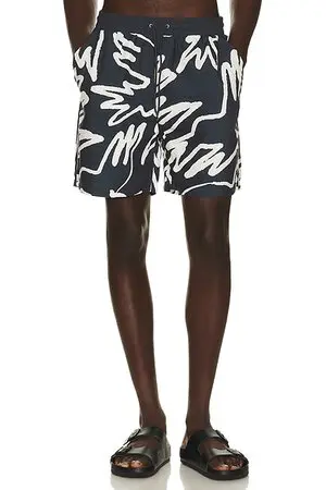 PARRA Birds Fly Free Swim Shorts - Black