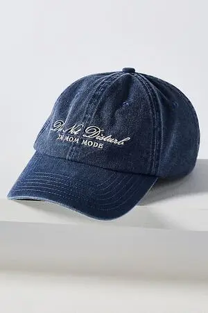 Anthropologie Embroidered Baseball Cap - Light Blue