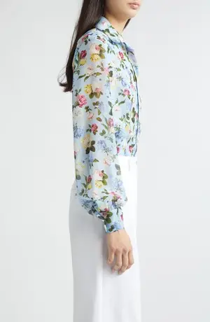 Carolina Herrera Isabella Floral Silk Crepe Button-up Shirt