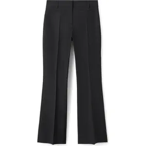 Mango MANGO Serin Stretch Cotton Pants Black