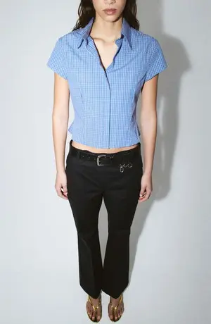 Mango Serin Stretch Cotton Flare Trousers