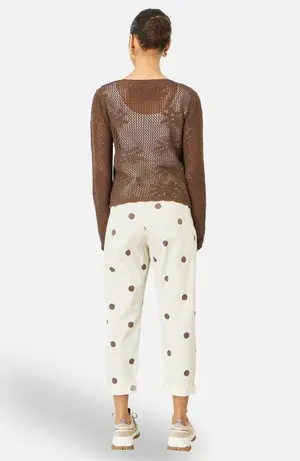 YUMI Spot Print Cotton Canvas Chinos