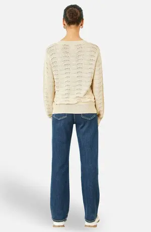 YUMI Wave Metallic Thread Relaxed Jumper