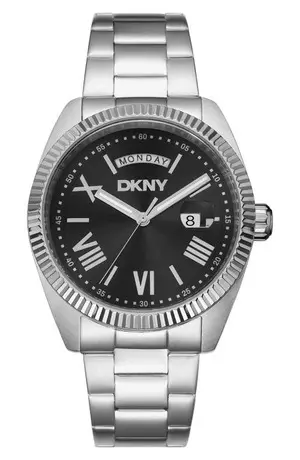 Dkny Day Date Bracelet Watch - Black