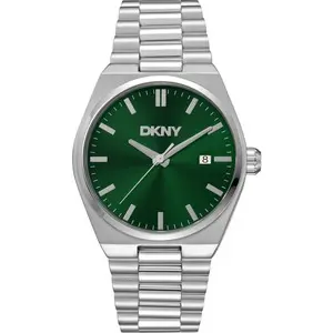 Dkny Two-tone Stainless Steel Bracelet Watch With Date Window - Green