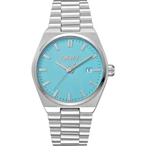 Dkny Two-tone Stainless Steel Bracelet Watch With Date Window - Light Blue