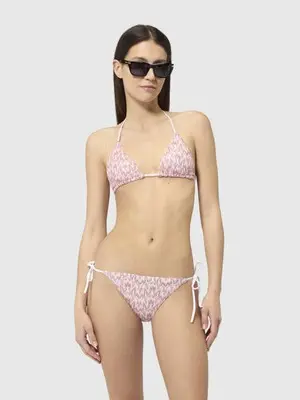 Missoni Triangle Bikini In Viscose Lamé With Foliage Motif