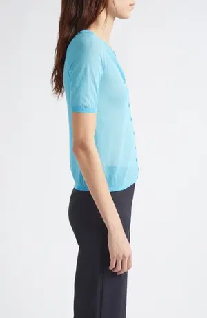 Paloma Wool Patinela Sheer Organic Cotton Blend Cardigan - Blue