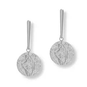 A WEATHERED PENNY Beverly Studs Sculptural Abstract Drop Earrings - Silver